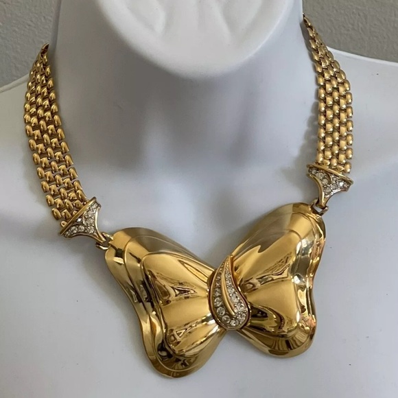 Nina Ricci | Jewelry | Rare 8s Nina Ricci Gold Crystal Butterfly ...